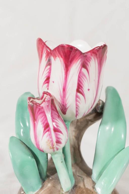 Antique Staffordshire Porcelain Tulip Flower Rose Pink at 1stDibs