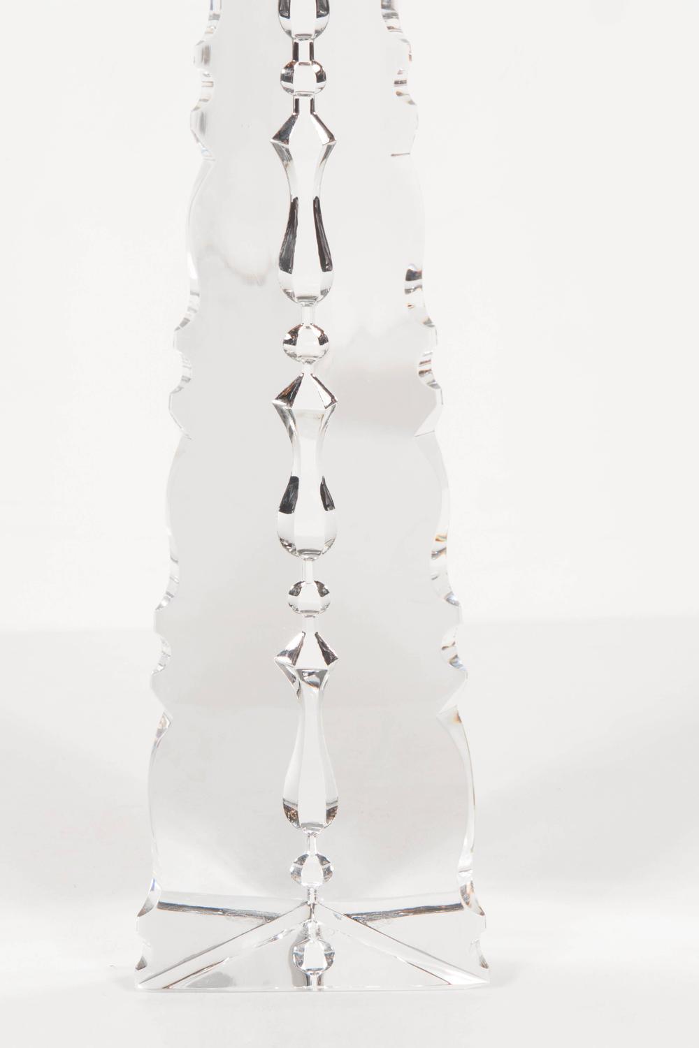 Exquisite Mid-Century Modernist Fine Cut Crystal Obelisk by Baccarat ...