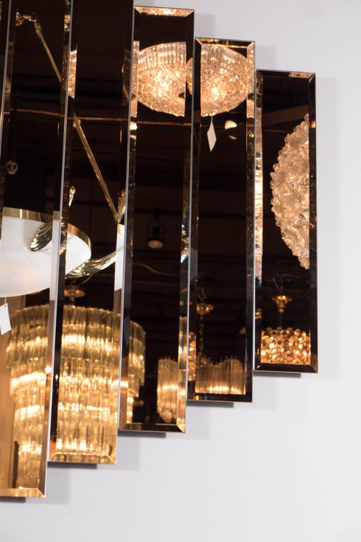 Sculptural Mid-Century Modernist Geometric Stepped Wall Mirror at 1stDibs