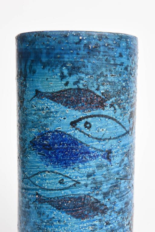Rare Bitossi Rimini Blue Glazed Fish Vase by Aldo Londi, Italy 1960s at ...