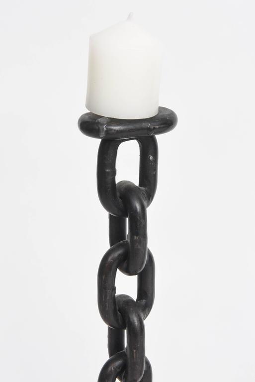 Pair of Illusionistic Iron Chain Link Candlesticks at 1stDibs | chain ...