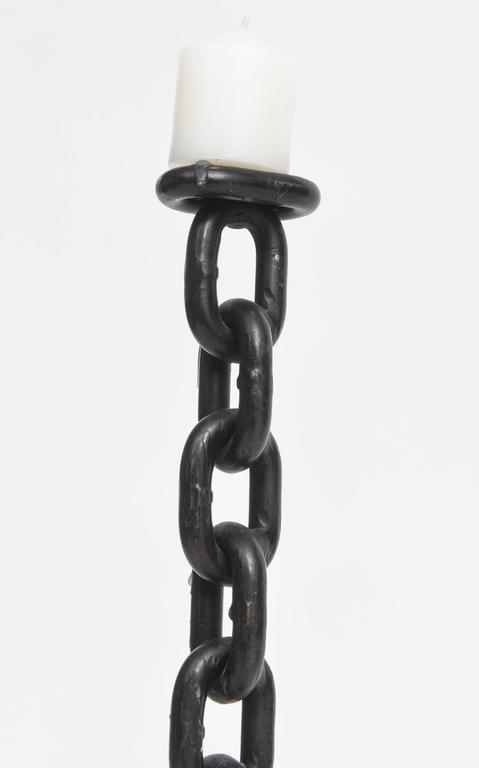 Pair of Illusionistic Iron Chain Link Candlesticks at 1stDibs | chain ...