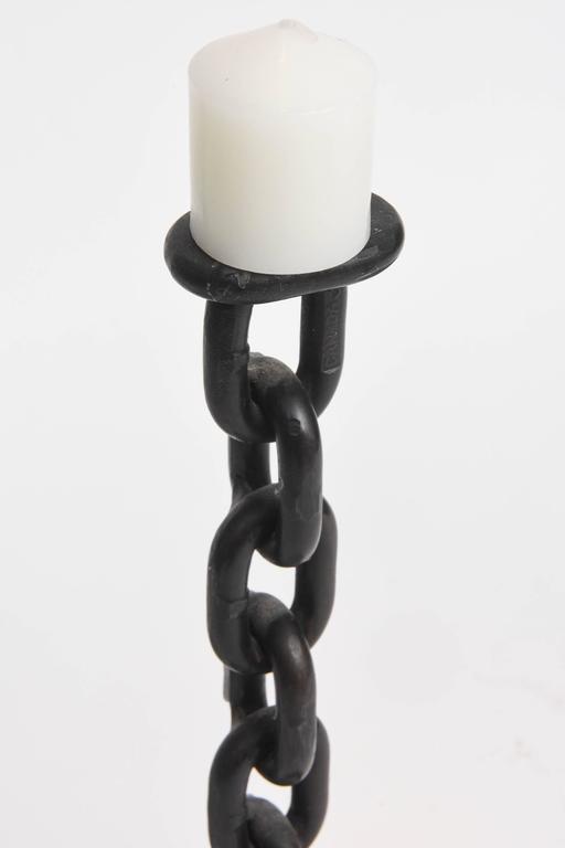 Pair of Illusionistic Iron Chain Link Candlesticks at 1stDibs | chain ...