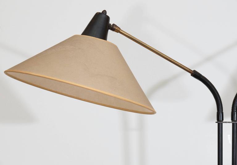 Midcentury Dual Light Gooseneck Floor Lamp with Table at 1stDibs | dual ...