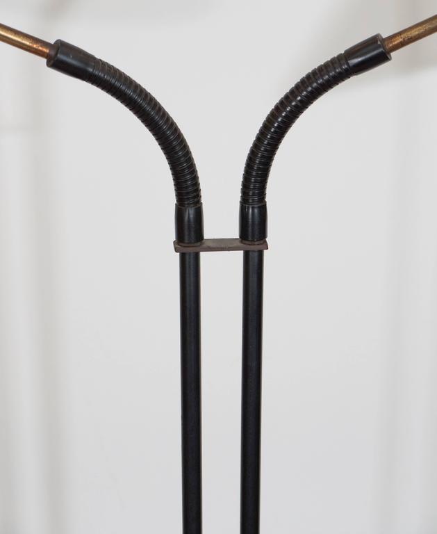 Midcentury Dual Light Gooseneck Floor Lamp with Table at 1stDibs | dual ...