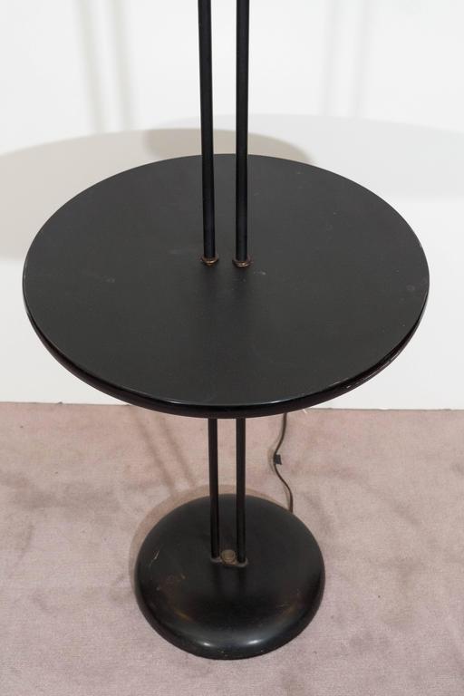 Midcentury Dual Light Gooseneck Floor Lamp with Table at 1stDibs | dual ...