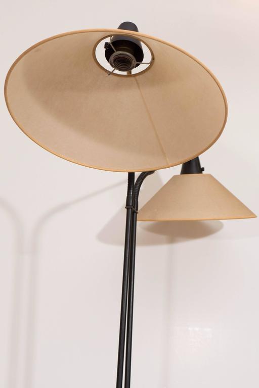 Midcentury Dual Light Gooseneck Floor Lamp with Table at 1stDibs | dual ...
