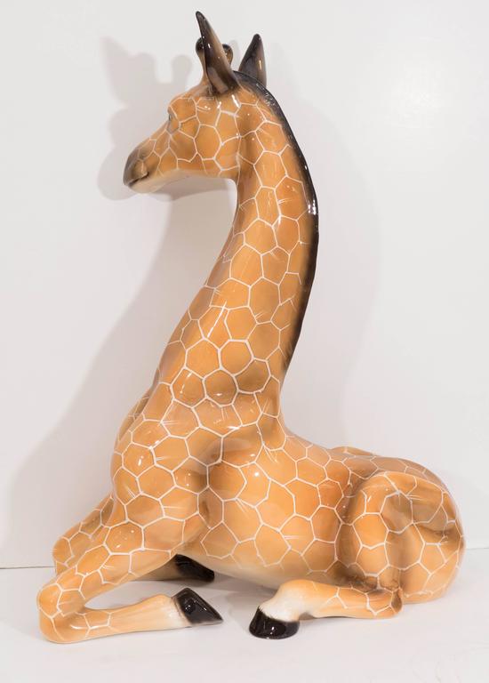 Midcentury Italian Ceramic Giraffe Sculpture at 1stDibs
