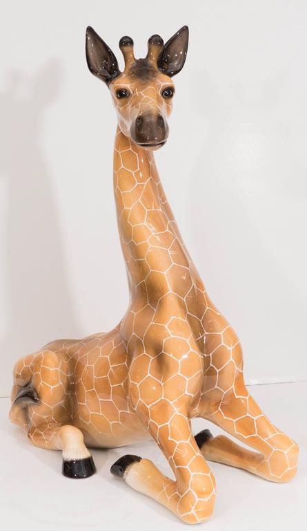 Midcentury Italian Ceramic Giraffe Sculpture at 1stDibs