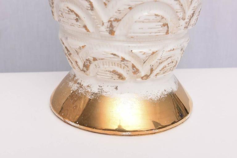 Ceramic Incised Lamps with Gold Bases, USA, 1960s For Sale at 1stDibs