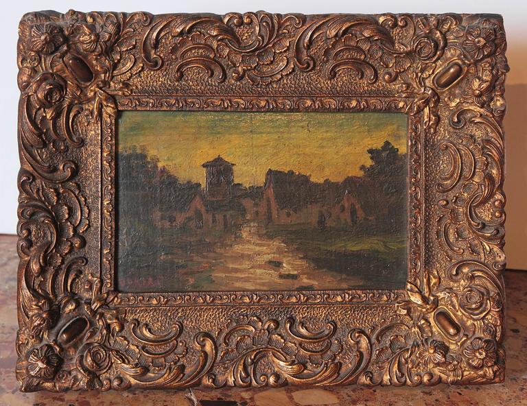 Pair of Small Framed Antique Oil Paintings from France at 1stDibs ...