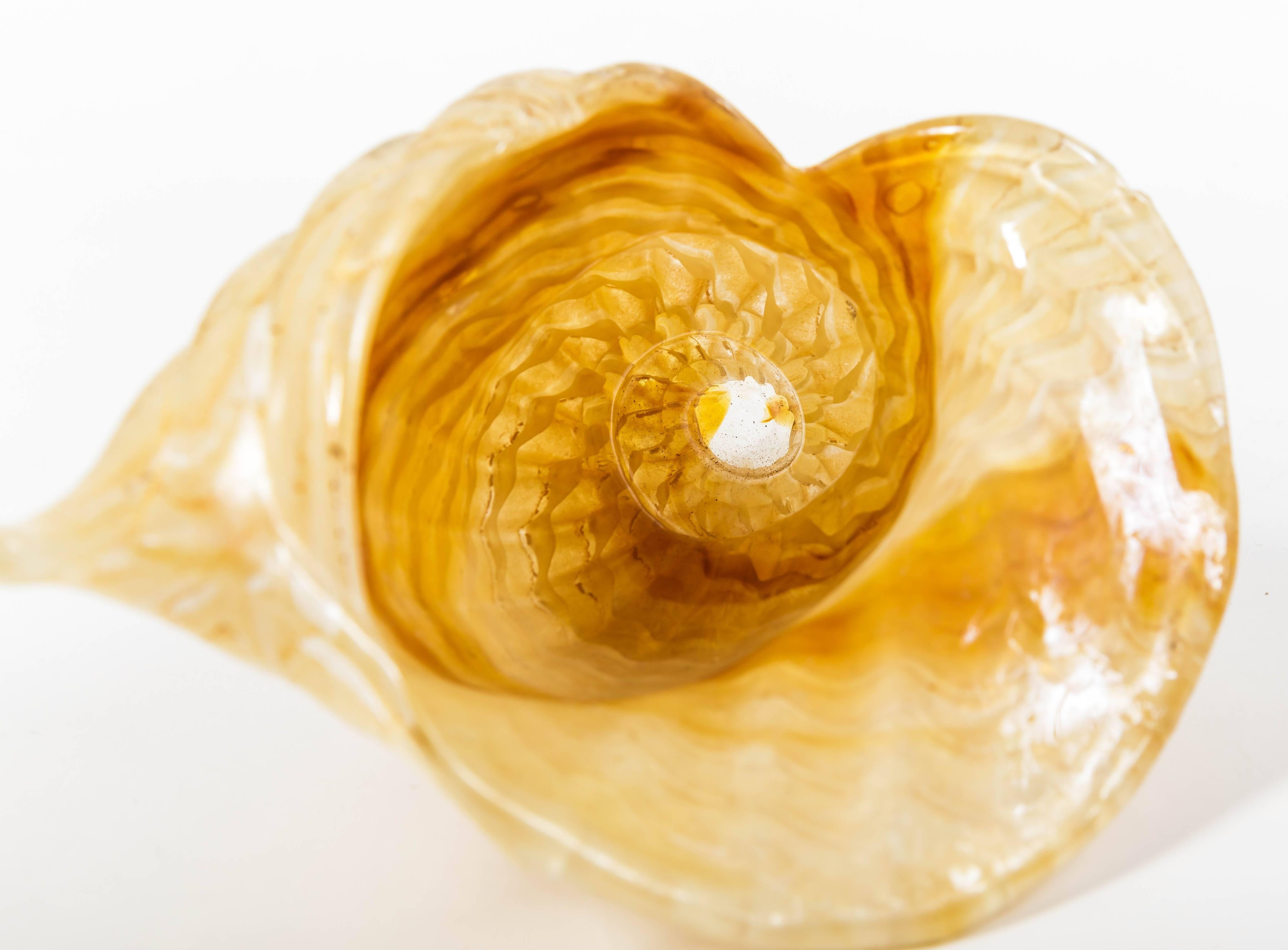 Large Murano Glass Conch Shell Sculpture with Brown Detail at 1stDibs ...
