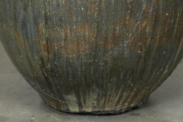 Large-Scale Glazed Lava Stone Foundry Crucible Garden Planter at 1stDibs