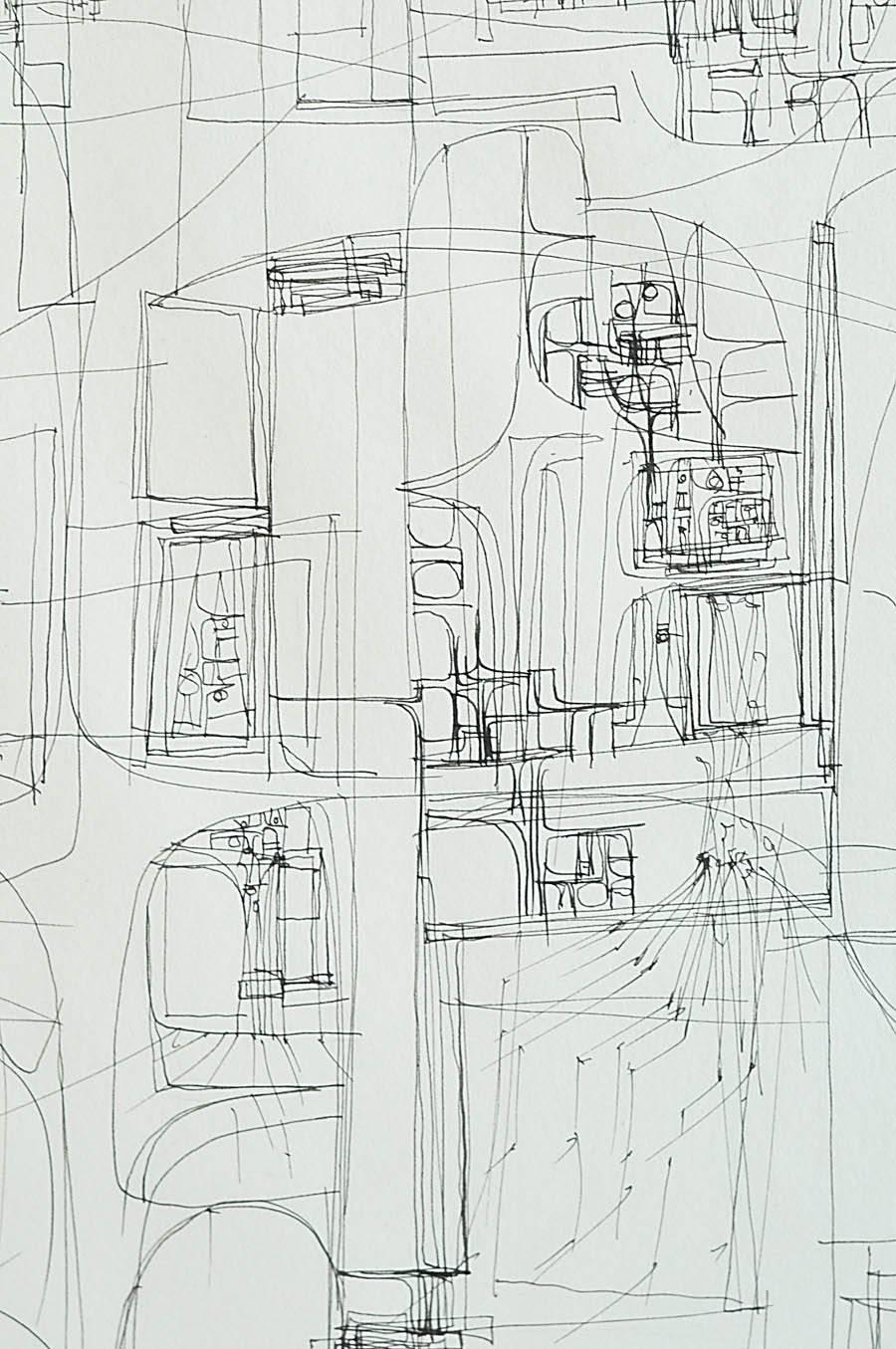 1960s Abstract Ink Drawing, "Soaring, " by Richard Koppe at 1stDibs