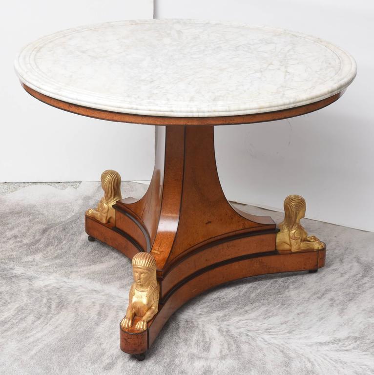 Charles X Center Table with Sphinx For Sale at 1stDibs