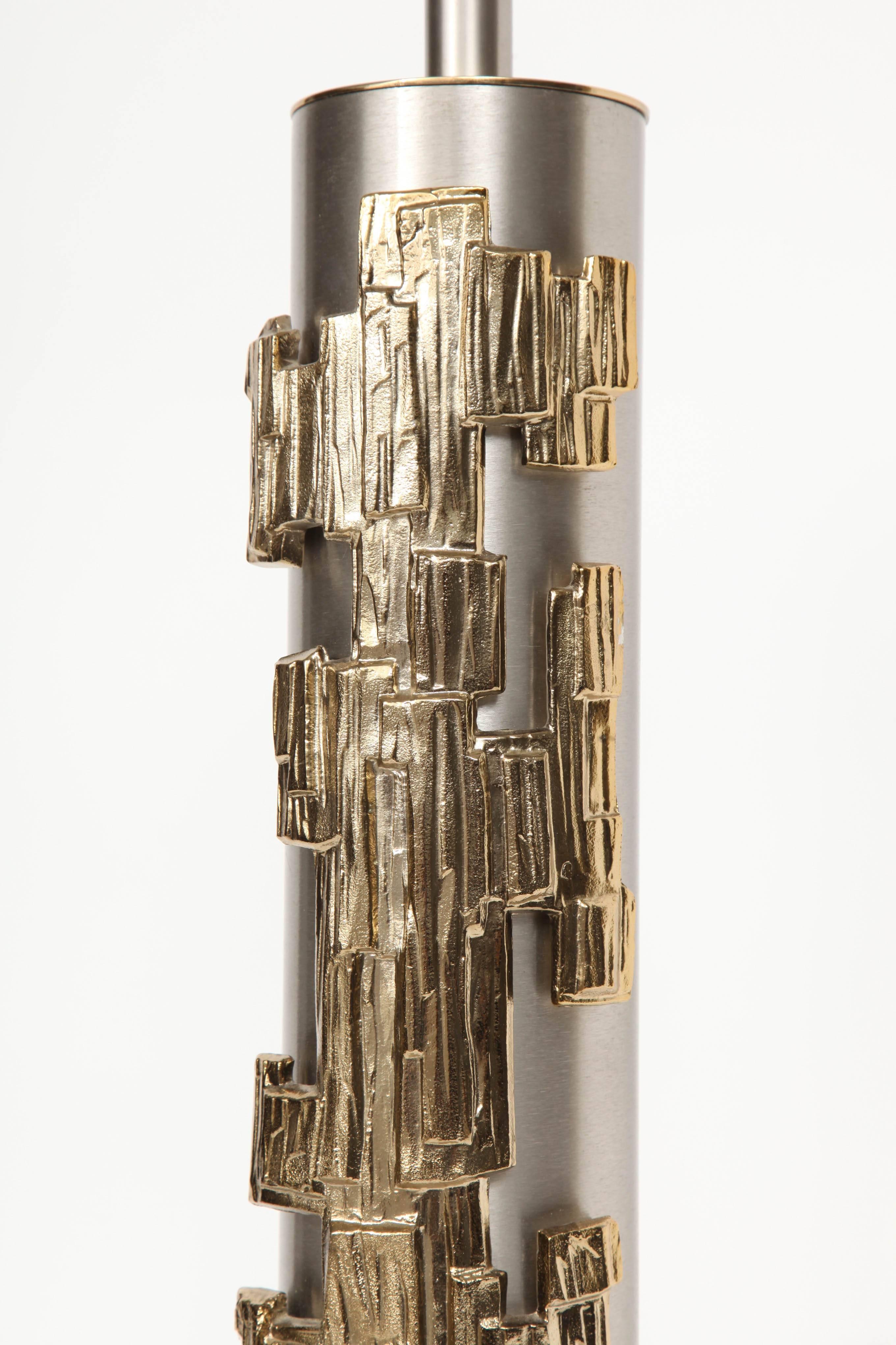 Pair of Brutalist Column Form Lamps at 1stDibs