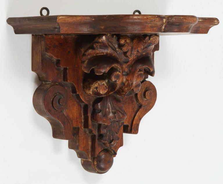 Pair of Vintage Wood Wall Shelves at 1stDibs