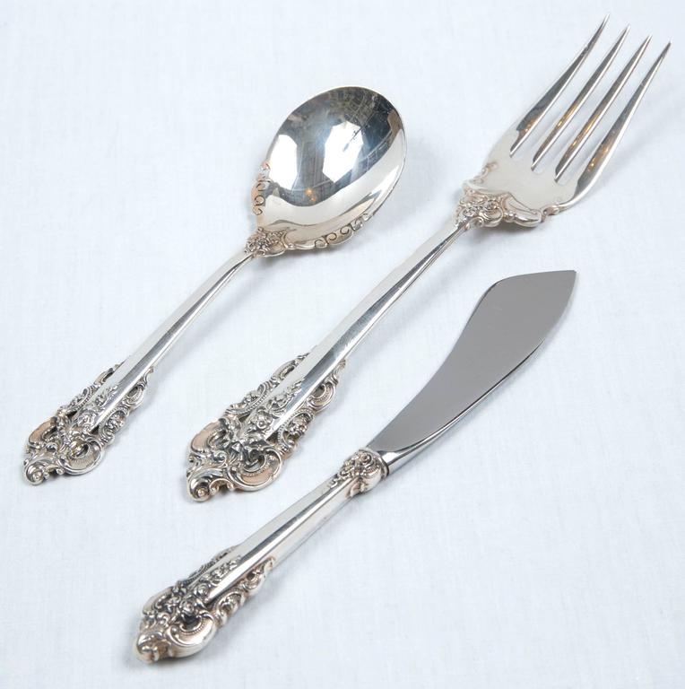 Grand Baroque Flatware Set by Wallace Sterling at 1stDibs
