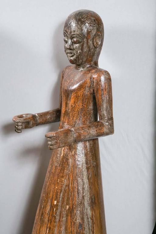 Vintage Pair of Early 20th Century Carved Wood Statues at 1stDibs