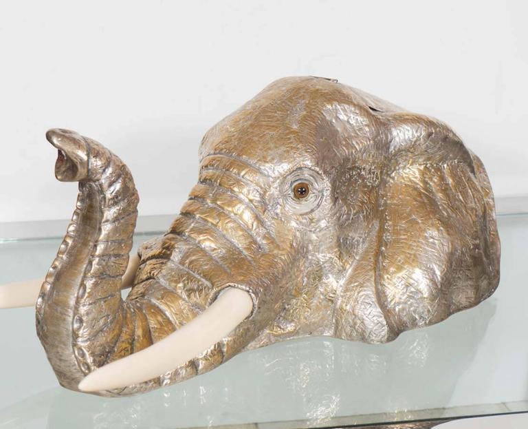 Metal Elephant Head Ice Bucket at 1stDibs