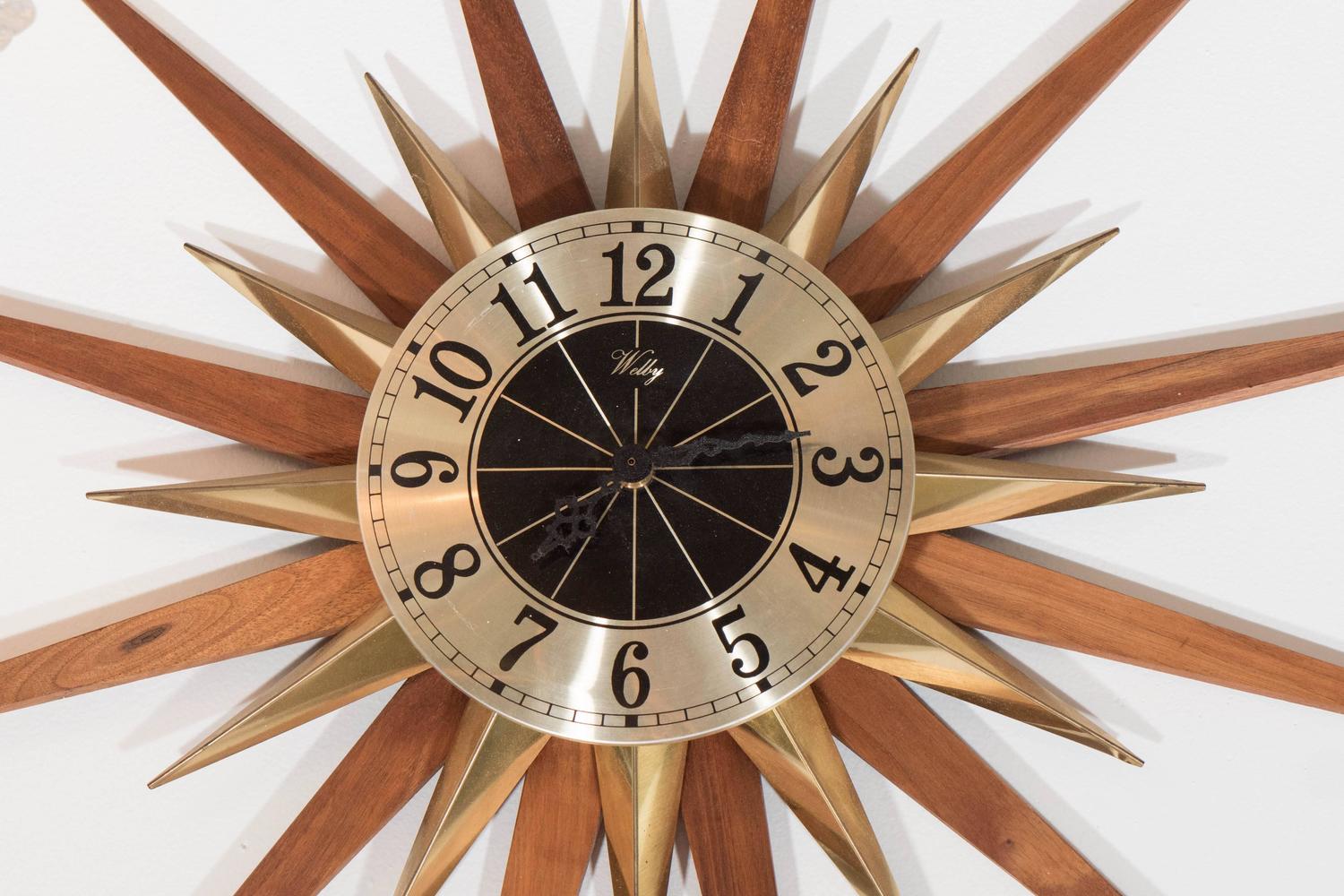 Starburst Wall Clock by Welby Division, Elgin National Watch Company at ...