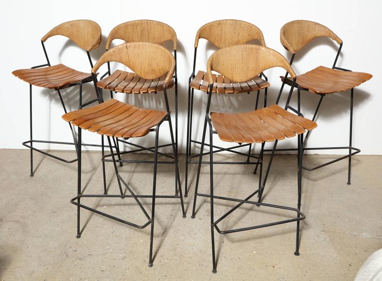set of 4 Arthur Umanoff for Raymor Bar Stools at 1stDibs