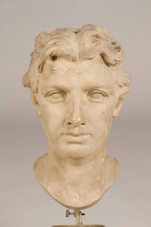 Plaster Bust of a Man on Stand at 1stDibs
