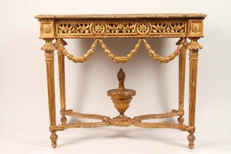 South European Giltwood Console Table, Italy or Spain For Sale at 1stDibs