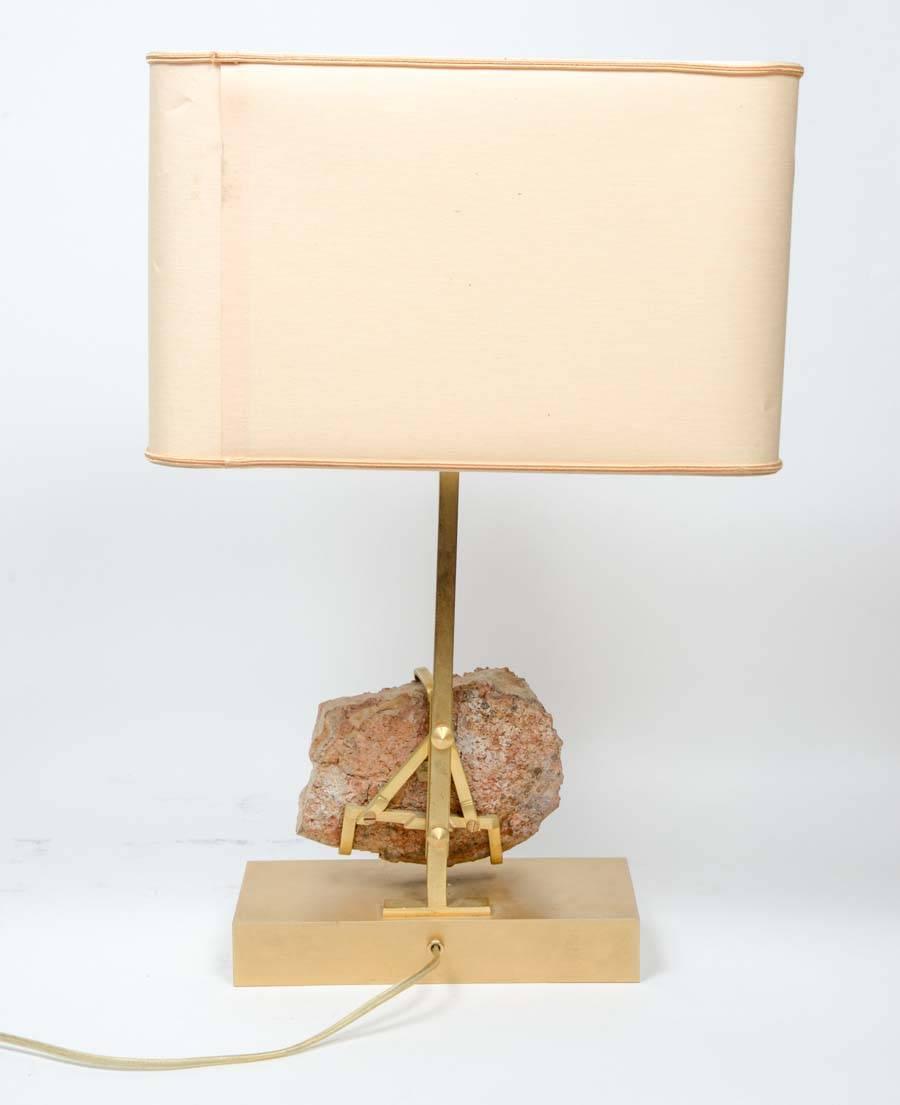 Unusual Orange Amethyst Geode Lamp by Willy Daro at 1stdibs