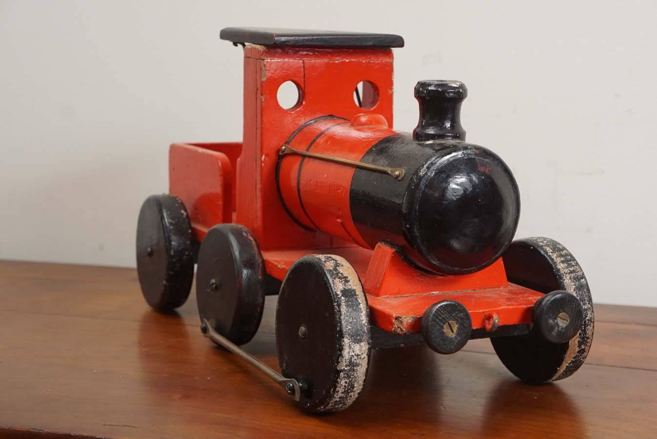 English Wooden Handmade Toy Train For Sale at 1stdibs