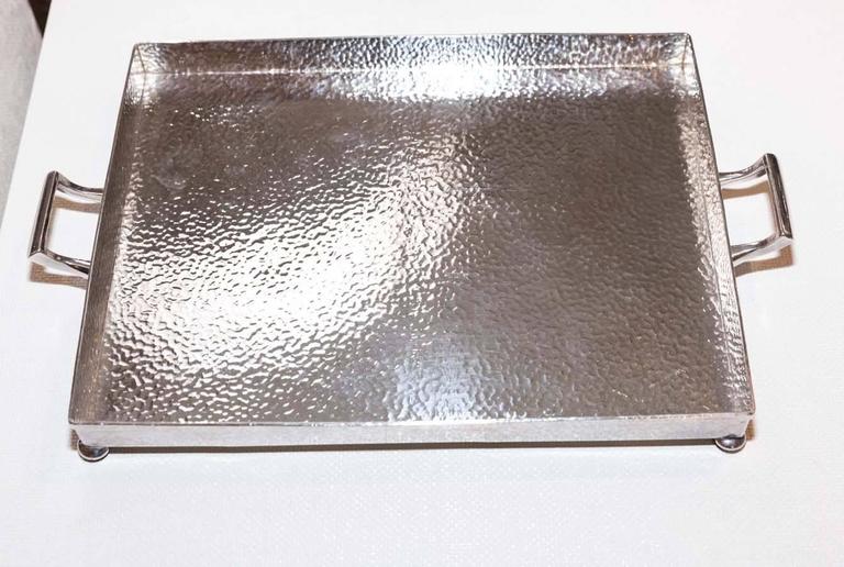 Hammered Silver Tray at 1stDibs