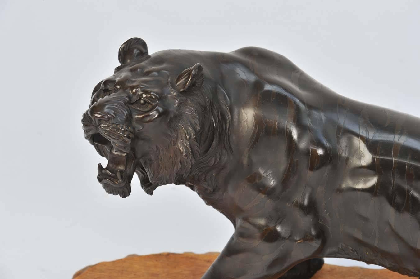 Large Antique Bronze Tiger For Sale at 1stDibs | antique bronze tiger ...