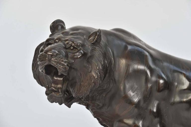 Large Antique Bronze Tiger For Sale at 1stDibs