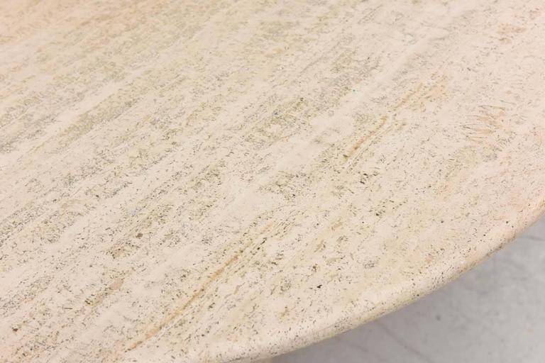 Circular Travertine Stone Dining Table at 1stDibs