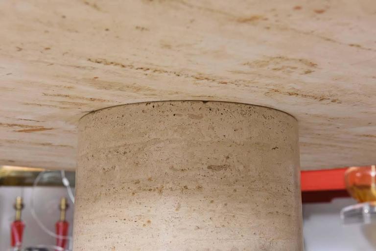 Circular Travertine Stone Dining Table at 1stDibs