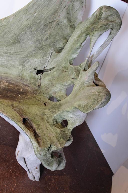 Organic Shape Teak Garden Bench at 1stDibs