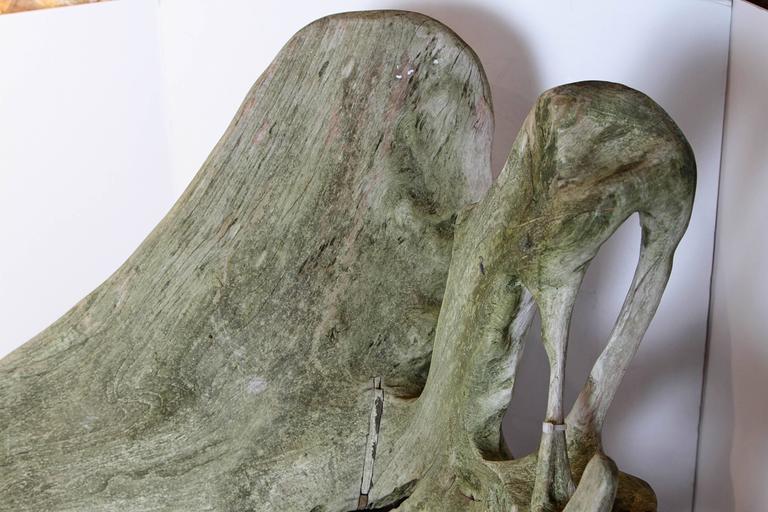 Organic Shape Teak Garden Bench at 1stDibs