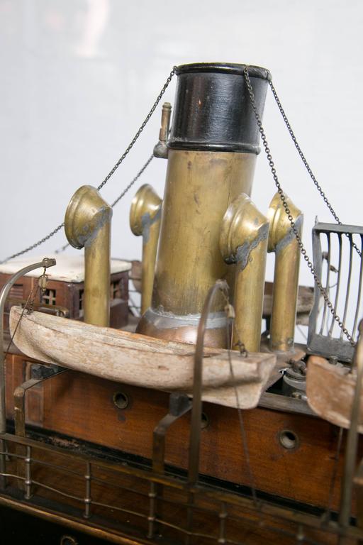 Late 19th Century Working Steam Model of a Passenger Freighter at 1stDibs