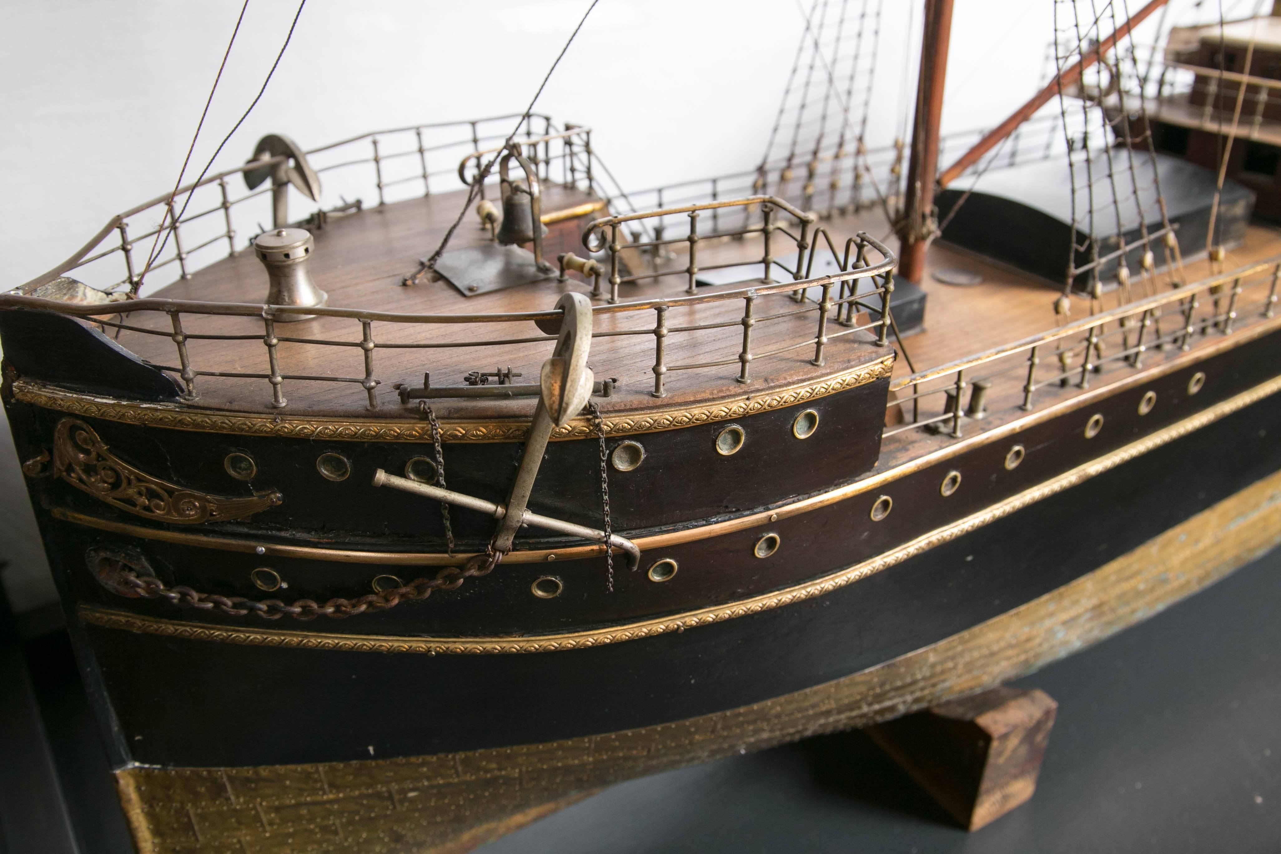 Late 19th Century Working Steam Model of a Passenger Freighter at 1stDibs