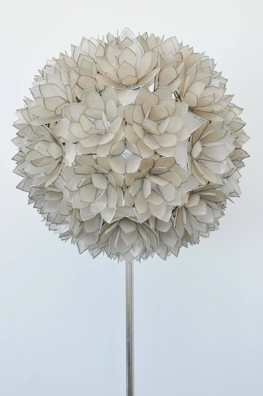 Vintage Capiz Shell Flower Floor Lamp at 1stdibs