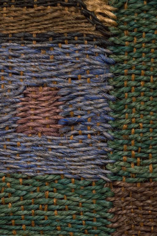 Framed Hand-Loomed Jute Weaving, circa 1970 For Sale at 1stDibs