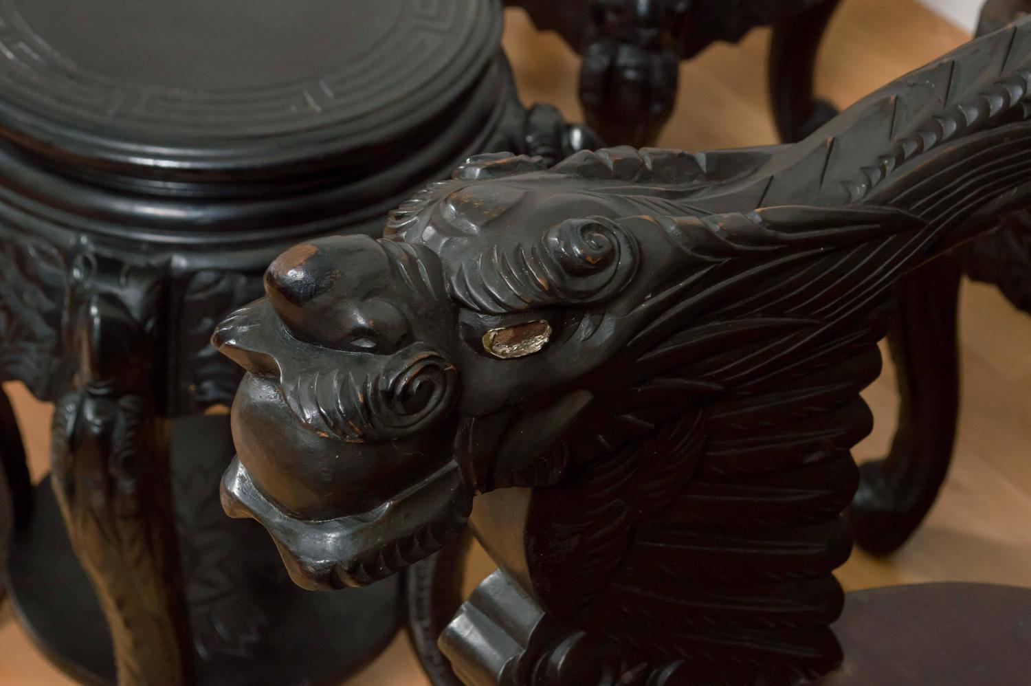 Pair of Antique Hand Carved Chinese “Dragon” Chairs at 1stdibs