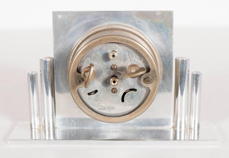 Art Deco Machine Age Skyscraper Style Polished Aluminum Clock by DEP at ...