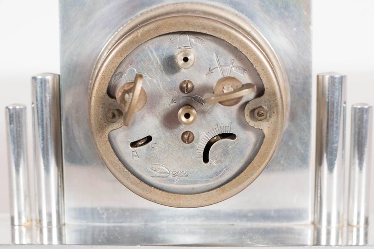 Art Deco Machine Age Skyscraper Style Polished Aluminum Clock by DEP at ...