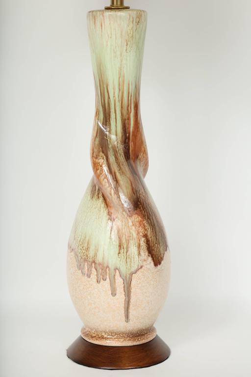 Italian Drip Glaze Twist Ceramic Lamps at 1stDibs