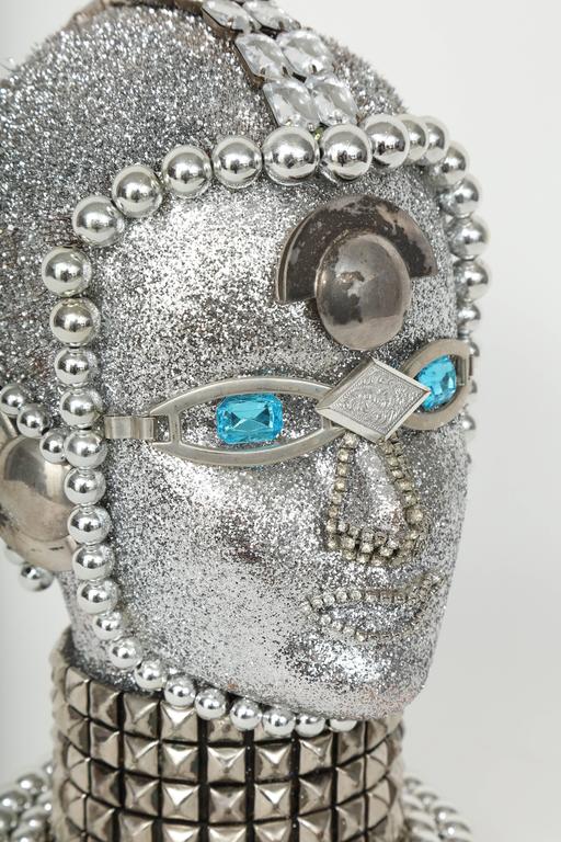 Silver Metallic Android Bust by W. Beaupre For Sale at 1stDibs