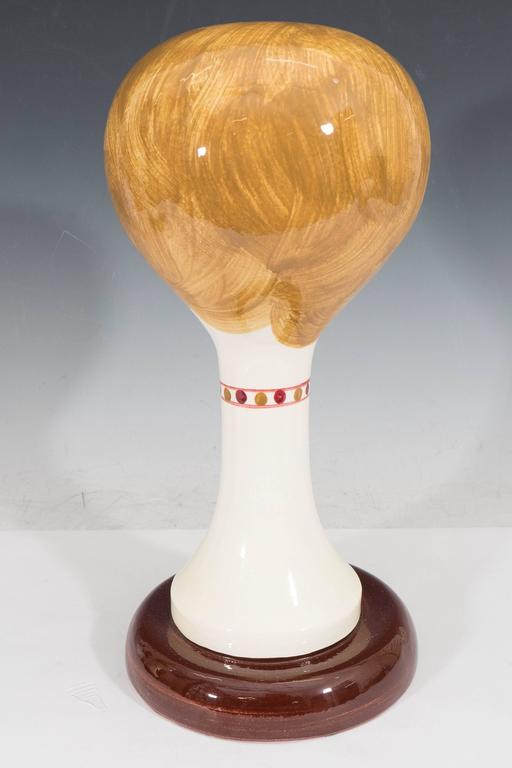 Pair of Stangl Ceramic Hat and Wig Stands at 1stDibs | stangl wig stand