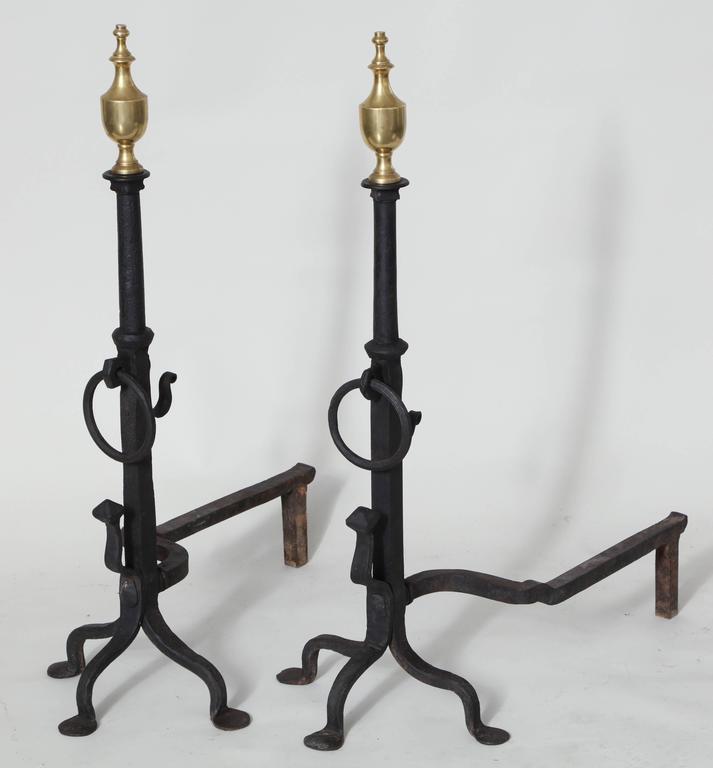 Large Pair of Federal Style Andirons at 1stDibs