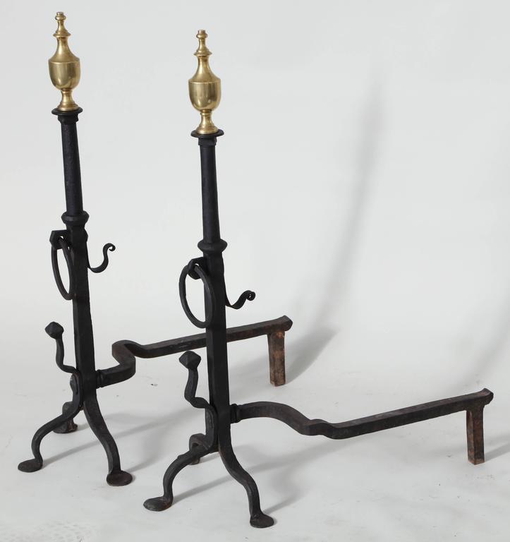 Large Pair of Federal Style Andirons at 1stDibs