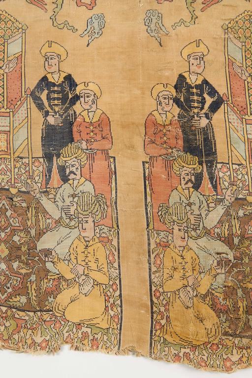 Rare Islamic Persian Safavid Silk Lampas Textile Fragment, Safavid ...